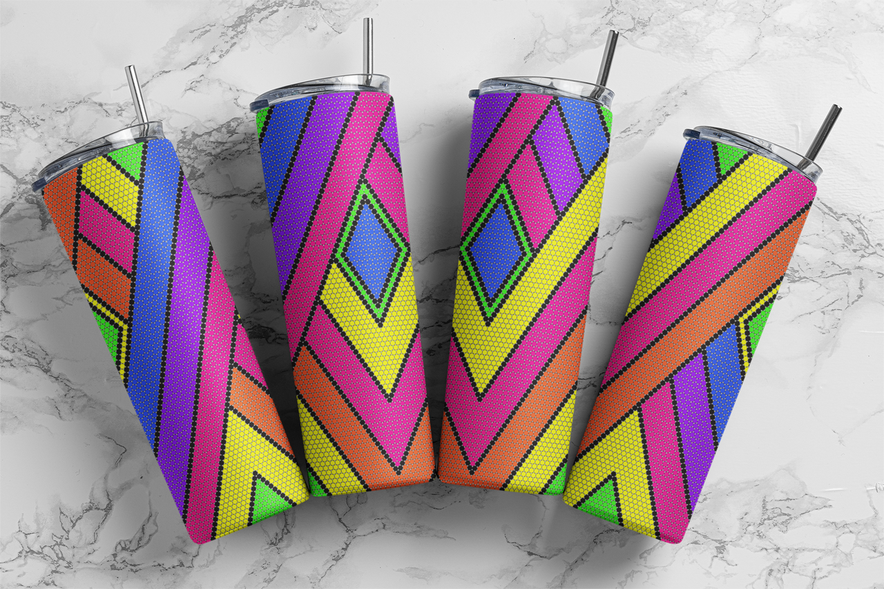 Neon Diamond Weave Pattern 20 oz. Skinny SS12 3MM 75x82