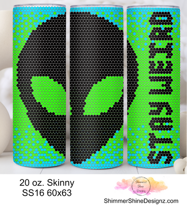Stay Weird Alien Head 20 oz Skinny SS16 60x63