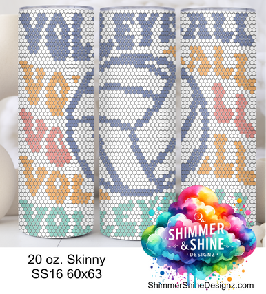Volleyball Stack SS16 Sublimation Pattern Tumbler 20 oz. Skinny