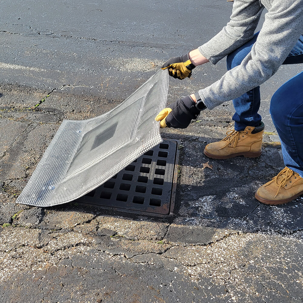 Oil-Absorbing Grate Guardian, Spilltration® Material, Above-Grate ...