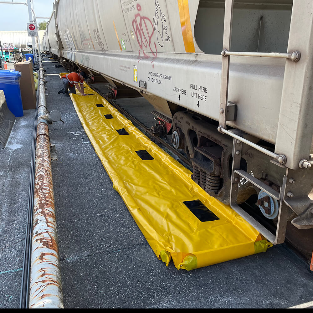 Railcar Track Pan Pellet Berm | ENPAC