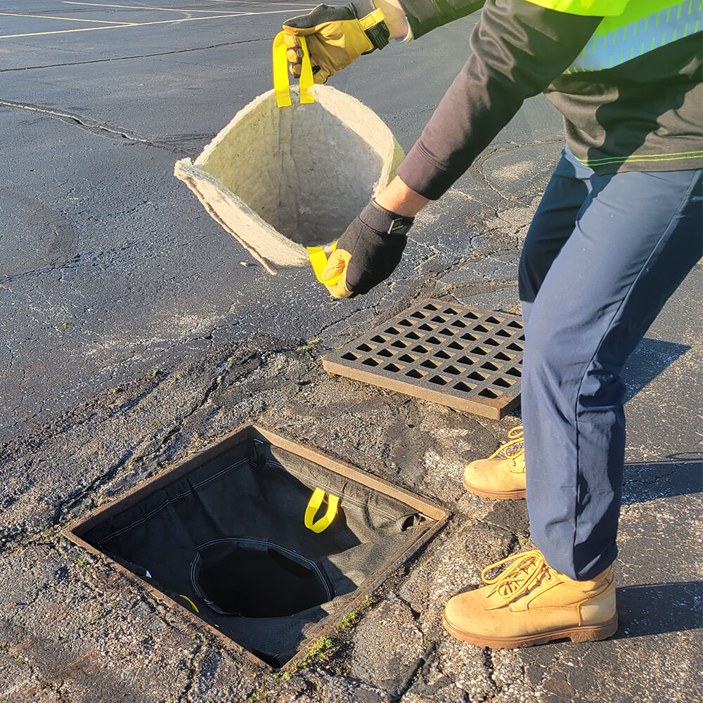 Oil-Absorbing Spilltration® Cone Insert for Storm Sentinels® | ENPAC