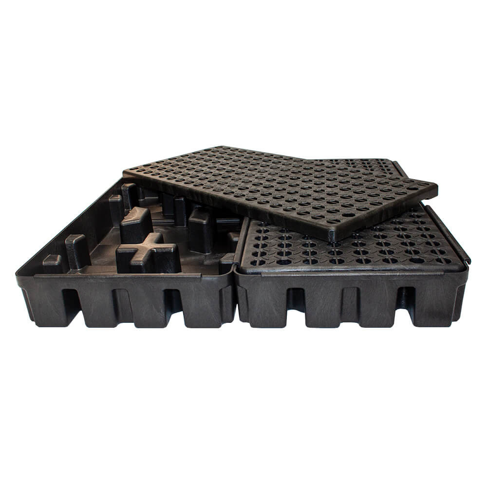4-Drum Low Profile Spill Pallet | Black Diamond
