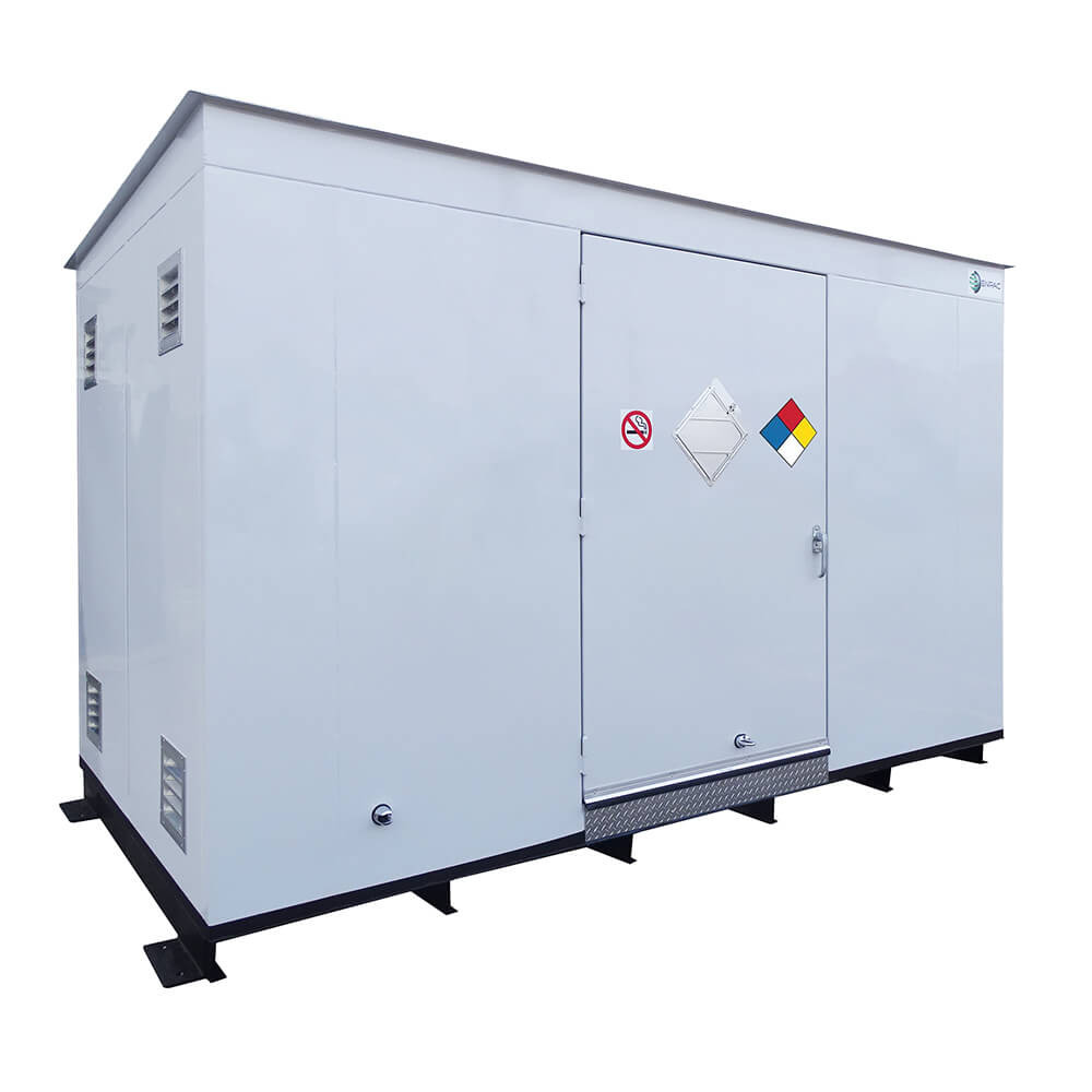 14'x8'x9'H Steel HazMat Storage Building, Non-Combustible | ENPAC