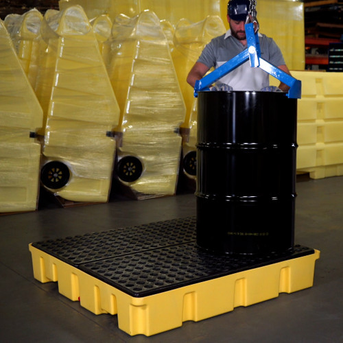 4 Drum Slim-Line Poly Spill Pallet | ENPAC