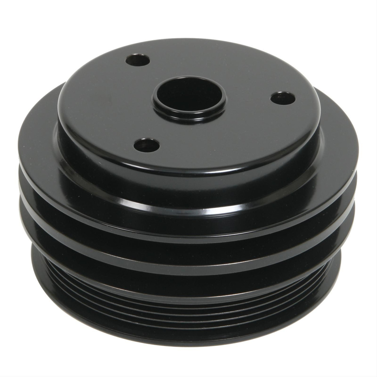 Black Serpentine & V-Belt Crankshaft Pulley for Small Block Chevy