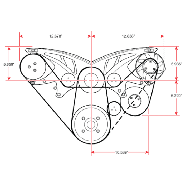 All Inclusive Style Track Serpentine System for 5.7-6.4 Chrysler Hemi ...