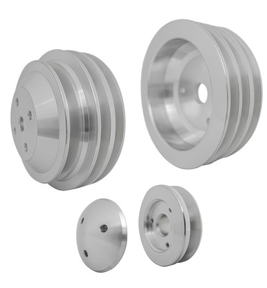 Small Block Chevy Triple Groove V-Belt Pulley Kit