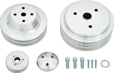 Small Block Chevy High Flow V-Belt Pulley Kit