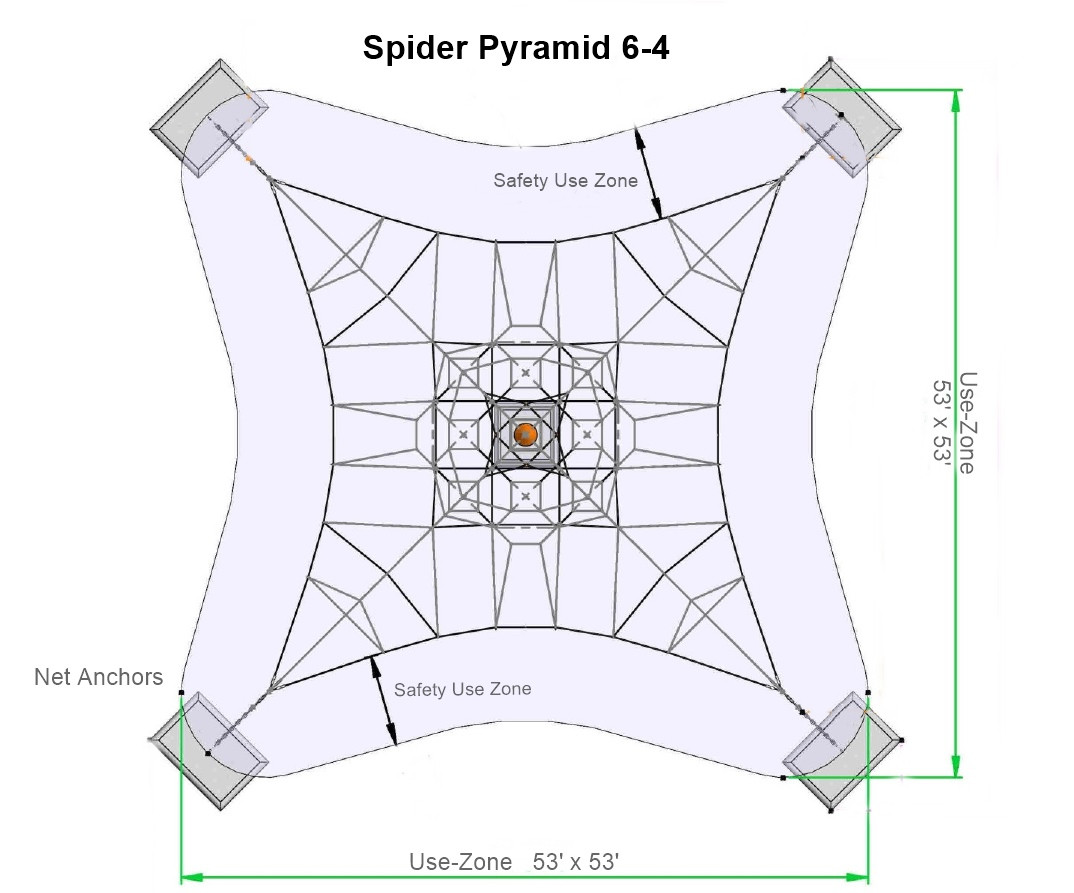 NetPlay Spider Pyramid 6-4 Net Playground Climber | NoahsPlay.com