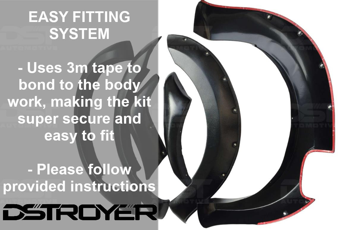 Dstroyer 3" Black Wheel Arch Kit For Ford Ranger T6 2012-2015