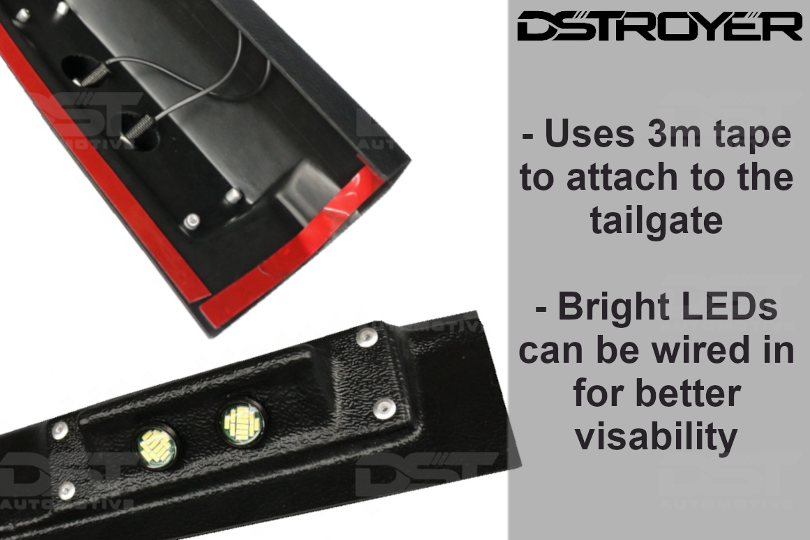 LED Rear Tailgate Edge Protector For Ford Ranger T6 T7 T8 2012-2022