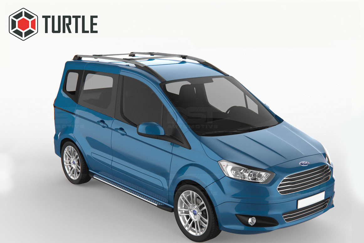 Ford Transit Courier Roof Rack Rails & Cross Bars SWB Silver (2014-2023 ...