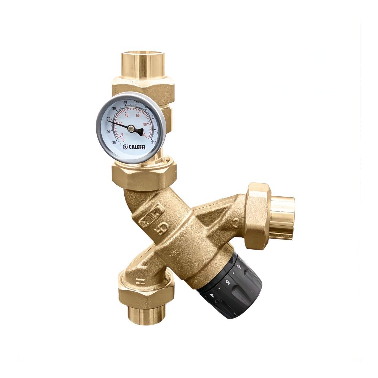 AngleMix 3-way 1" Sweat w/gauge & check valve