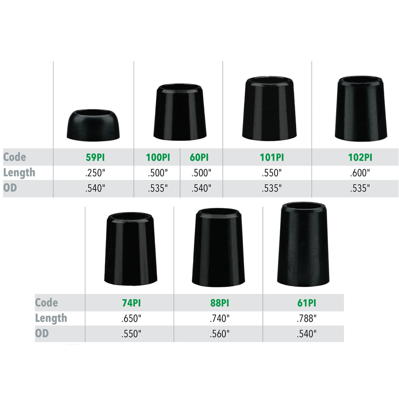 .370" Parallel Iron Ferrules - Black - GolfWorks Canada