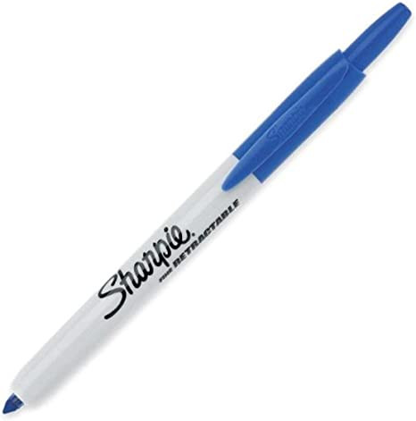 Sharpie Retractable Fine Point Permanent Marker Blue 12 Pack ...