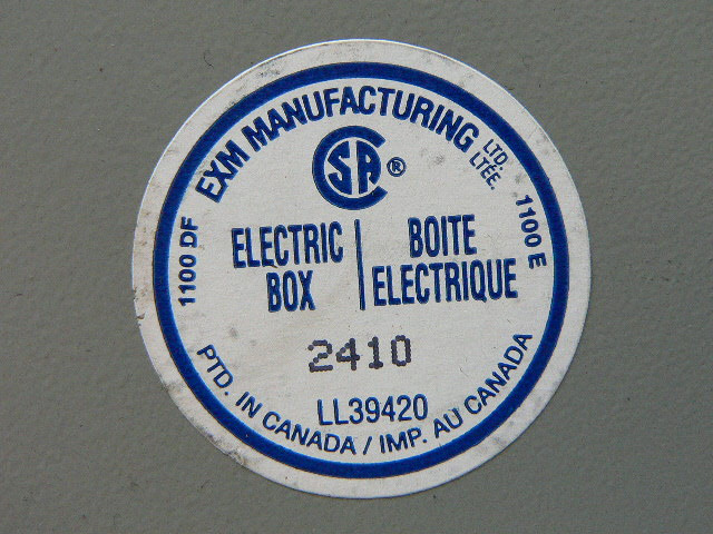 Exm Manufacturing Type 1, 1100 Df, 2410 Electrical Enclosure - Fen ...