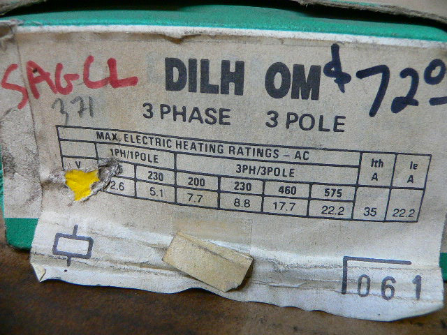 Moeller Dilh 0M Contactor 24V 60Hz Dilh-0M-110/120V - Fen Industrial