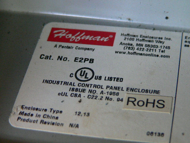 Hoffman E-2Pb Industrial Control Panel Enclosure 2 Hole Pushbutton ...