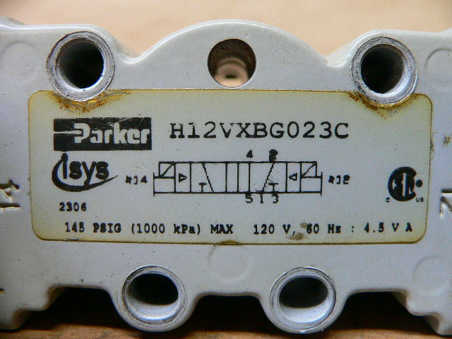Parker H12vxbg023c 4-Way 2-Position Air Return/Spring Assist Solenoid ...