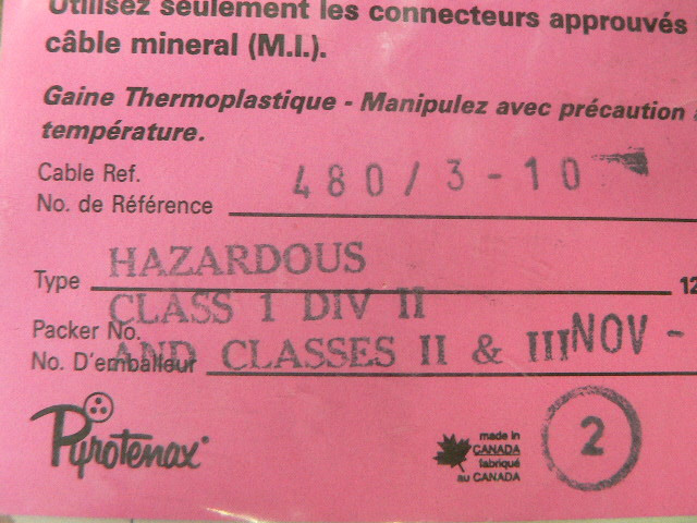 Pyrotenax Pyropak 480/3-10 Wiring Kit - Fen Industrial
