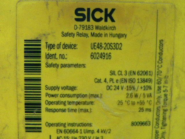 Sick Ue48-20S3d2 Safety Relay (6024916) - Fen Industrial