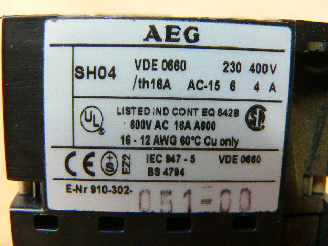 Aeg Sh04 Control Relay - Fen Industrial