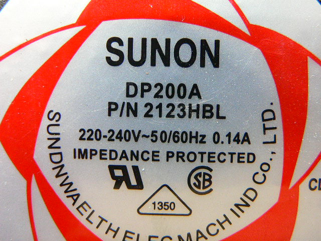 Sunon Dp200a 2123Hbl Cabinet Fan 220-240V 50/60 Hz - Fen Industrial