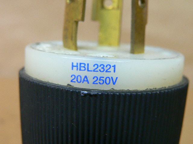 Hubbell 2-Pole 3-Wire 20A 250V Nema Twist-Lock Industrial Male Plug ...