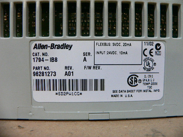 1794-Ib8 Allen Bradley Flex I/O Dc Input Module 1794-1B8 1794Ib8 - Fen ...