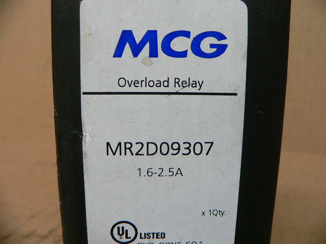 Mcg, Mr2d09307, Overload Relay, 1.6-2.5A With Adjustable Pin Positions ...