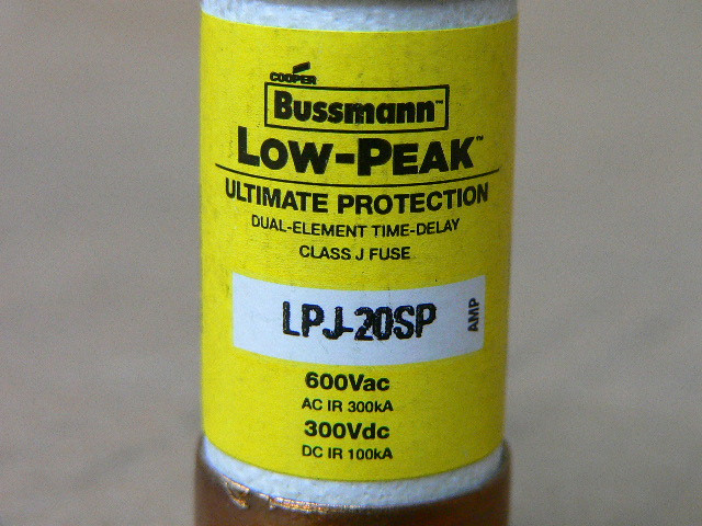 Bussmann Lpj-20Sp (Lpj20sp), 20A 600V Time Delay Class J Dual Element ...