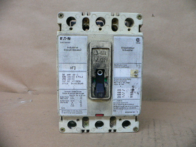 Eaton Circuit Breaker Hfd3030 30A 3P - Fen Industrial