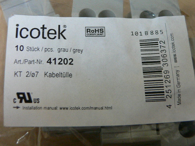Icotek 41202 Kt 2/Ø7 Grey - Each - Fen Industrial