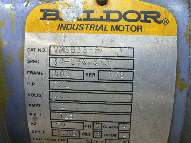 Vm3538-5 1/2 Hp, 1725 Rpm New Baldor Electric Motor 575 V - Fen Industrial