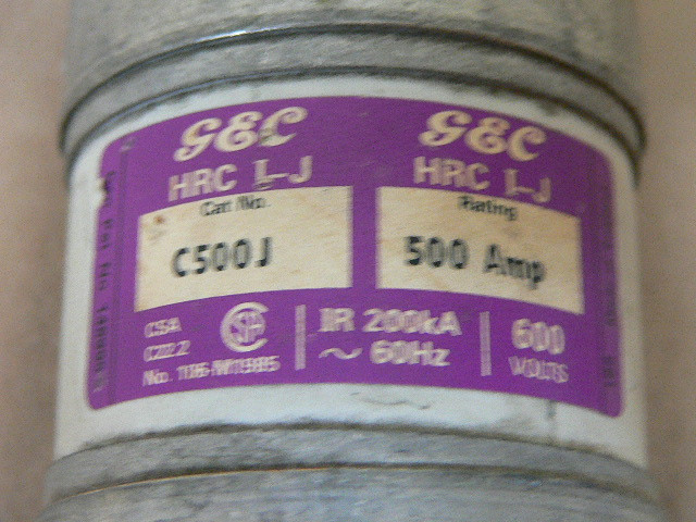 Gec C500j Hrc I-J 500 Amp Fuse - Fen Industrial