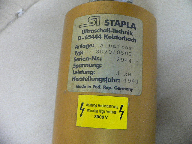 Stapla Condor St 30 Ultrasonic Welder 170-10-11, 802010502, F1-U12-435 ...
