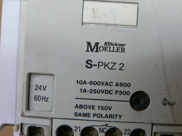 Klockner-Moeller Zm-40-Pkz 2, Pkz 2, S-Pkz 2, Nhi 11 S-Pkz 2 Contactor ...