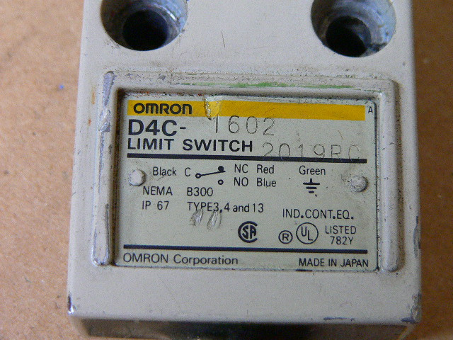 Omron Limit Switch, D4c-1602, 2A, 250V, Used - Fen Industrial