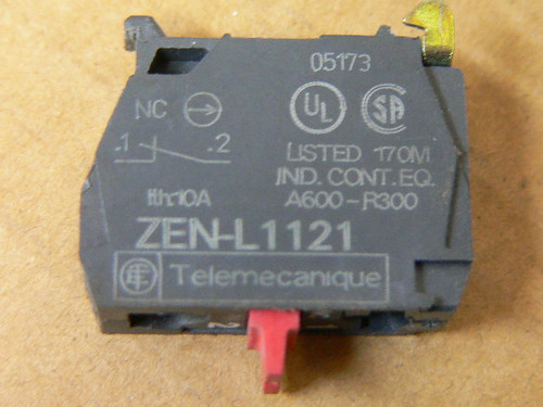 Telemecanique Zen-L1121 10Amp 600Vac 1N.C. Screw Clamp Contact Block ...