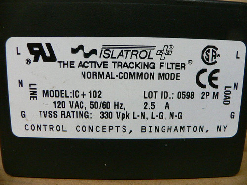 Islatrol Control Concepts Model Ic+102 Tracking Filter - Fen Industrial