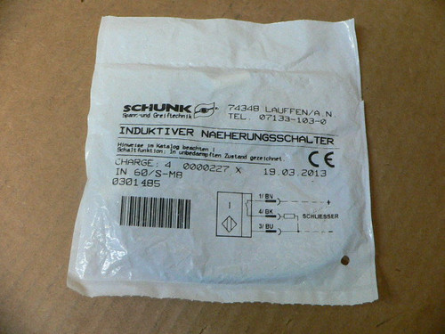 Schunk In 60/S-M8 Inductive Proximity Switch - Fen Industrial