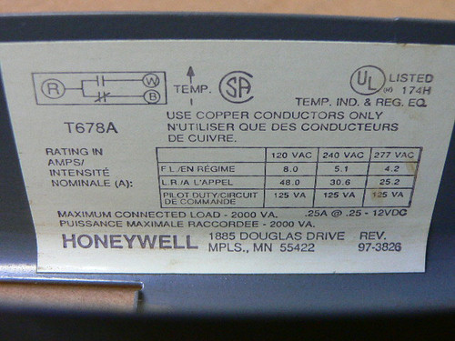 Honeywell T678a 1155 Insertion Thermostat - Fen Industrial