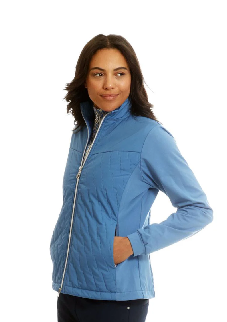 Padded Quilted Jacket - Blue - One Up Golf