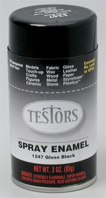 TES1247T Testors Spray Black 3 oz - Graves RC Hobbies