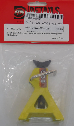 DTEL01040E HOBBY DETAILS 1/10 6 Ton Scale Adjustable Height Metal Jack ...