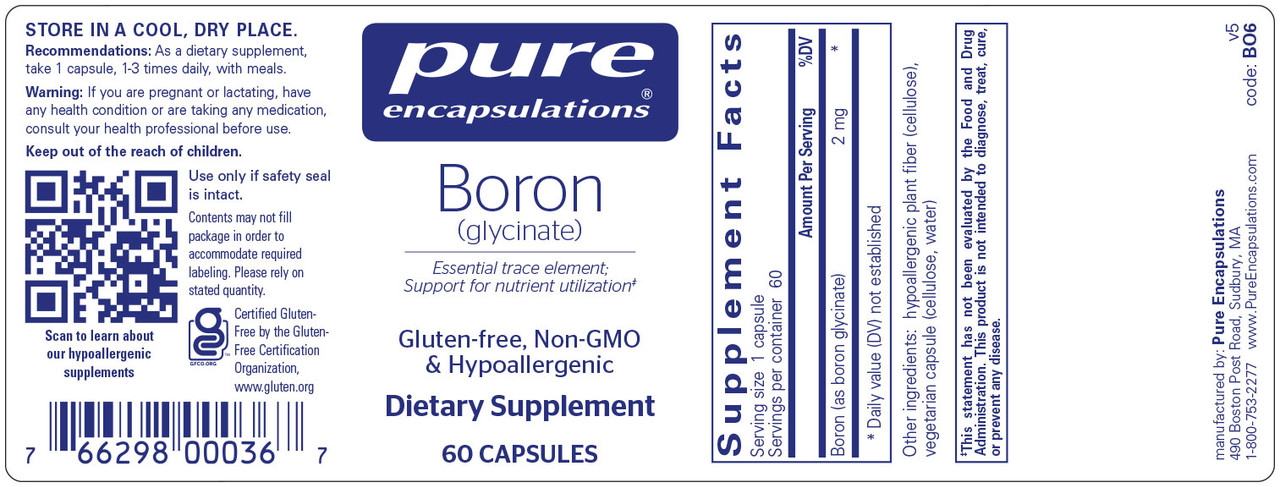 Boron (glycinate) 60's | Pure Encapsulations