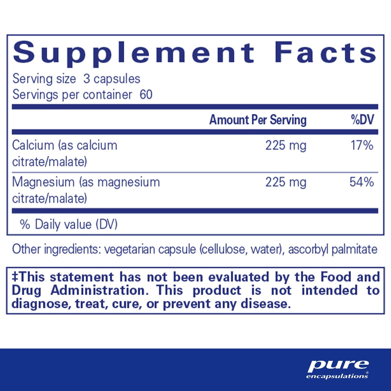 Calcium Magnesium (citrate/malate) 180's | Pure Encapsulation