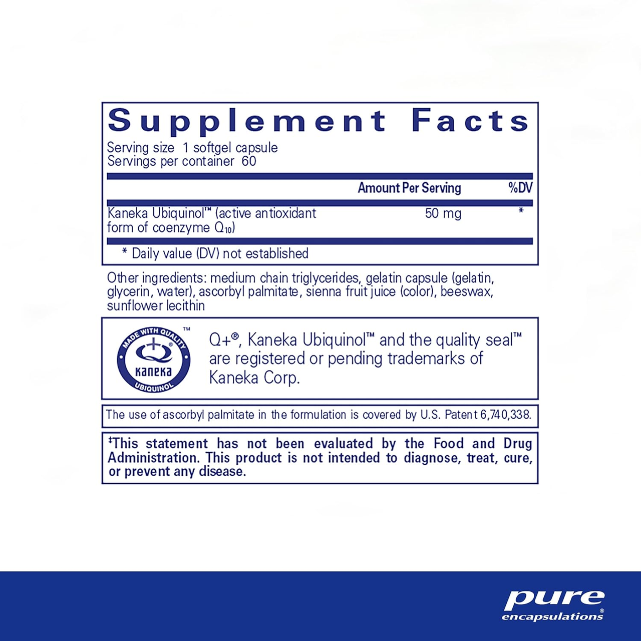 Ubiquinol-QH 50 mg 60's | Pure Encapsulations