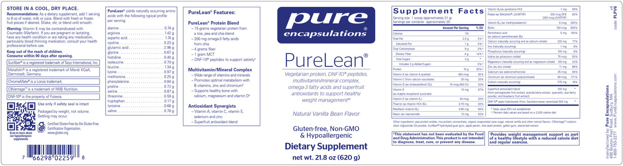 Pure Encapsulations | PureLean® Protein | 620 G